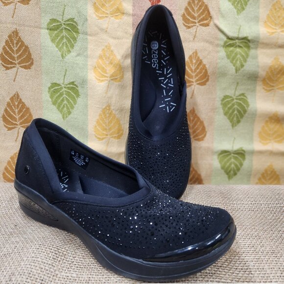 Bzees | Shoes | Bzees Womens Sparkle Slip On Shoes Black Size 95 | Poshmark